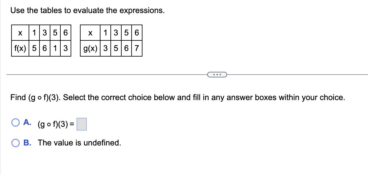 Solved Use the tables to evaluate the expressions. Find | Chegg.com