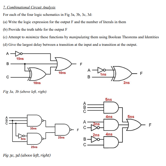 Solved 7. Combinational Circuit Analysis For each of the | Chegg.com