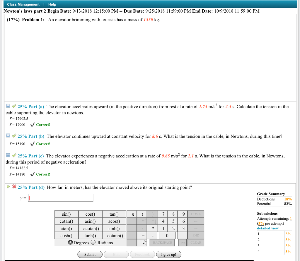 Solved Class Management I Help Newton's laws part 2 Begin | Chegg.com