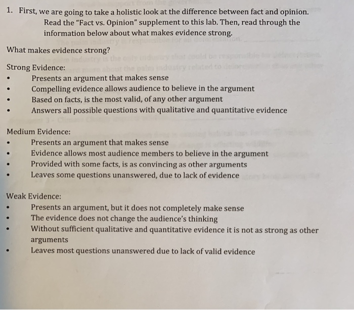 Solved a), b), c): Rank each piece of evidence for arguments | Chegg.com