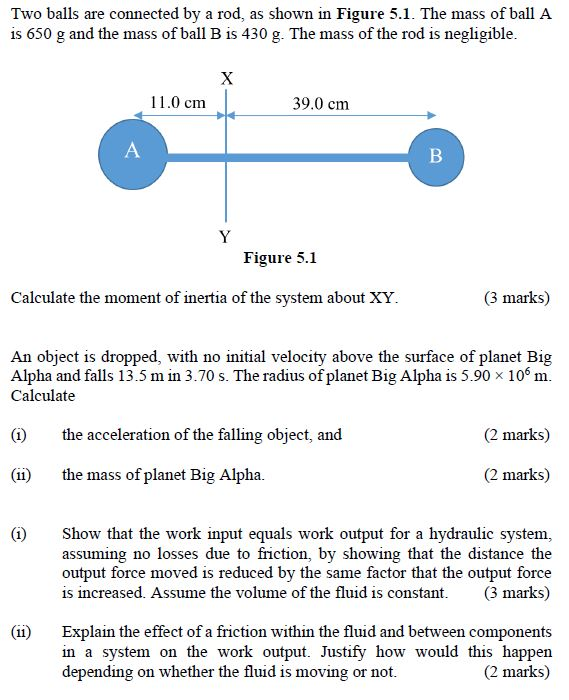 Solved Two balls are connected by a rod, as shown in Figure | Chegg.com