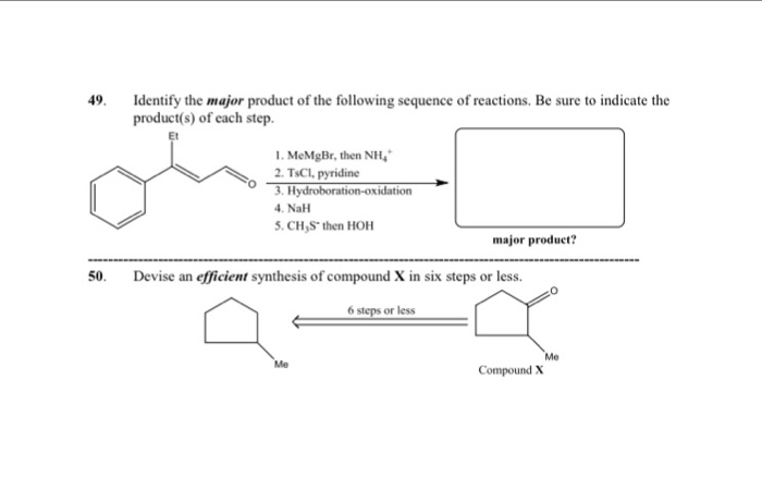 Solved Identify the major product of the following sequence | Chegg.com