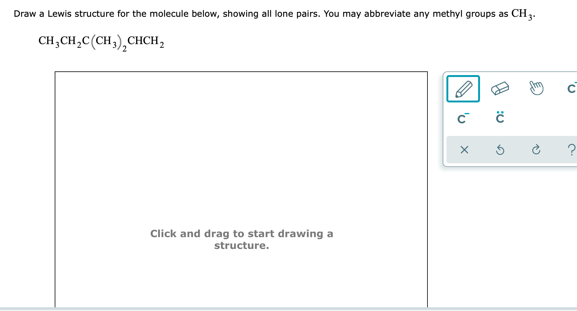 Solved Draw a Lewis structure for the molecule below, | Chegg.com