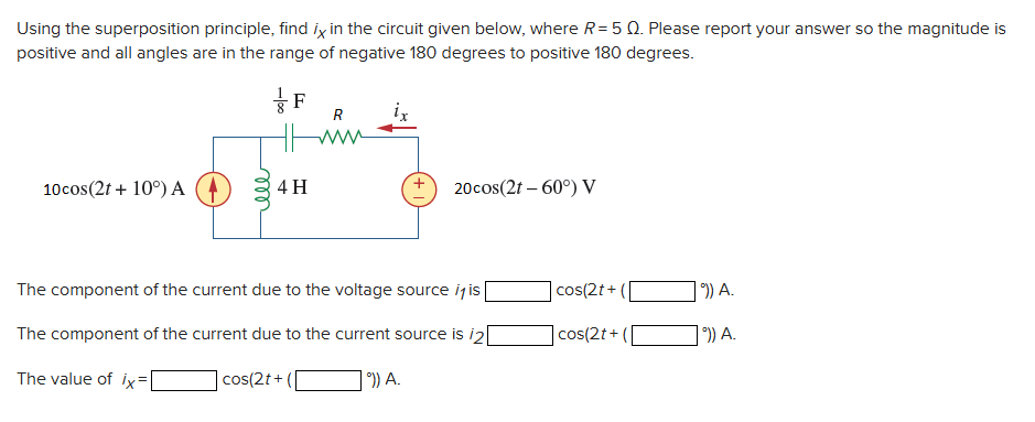 Solved Using the superposition principle, find ix in ﻿the | Chegg.com