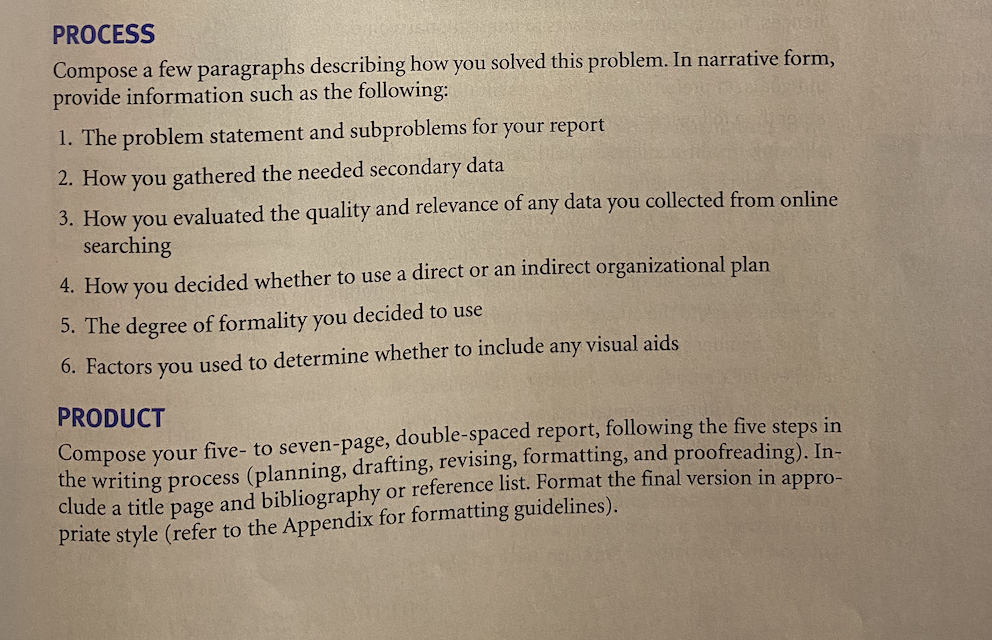 Solved Writing a Business Report PROBLEM The manufacturing | Chegg.com