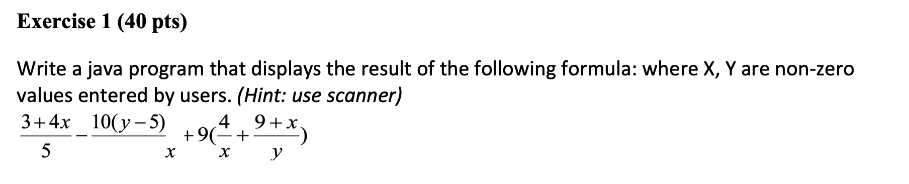 Solved Exercise 1 40 Pts Write A Java Program That 2121