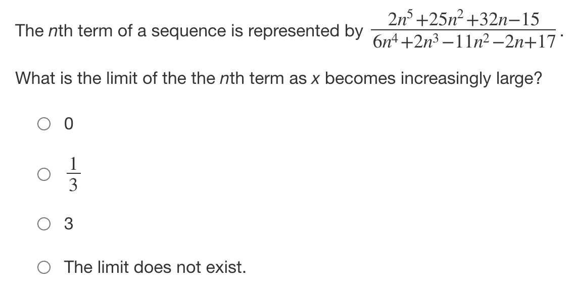 Solved 2n5 +25n? +32n–15 The nth term of a sequence is | Chegg.com