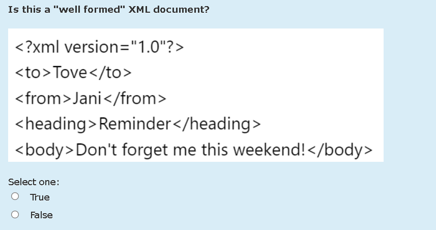 Solved Is this a "well formed" XML document?
