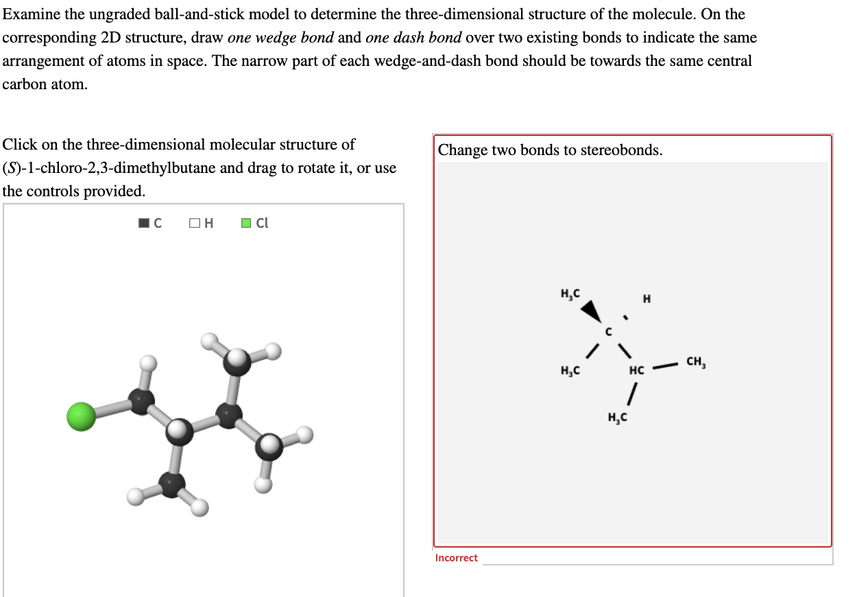 Solved Examine the ungraded ball-and-stick model to | Chegg.com