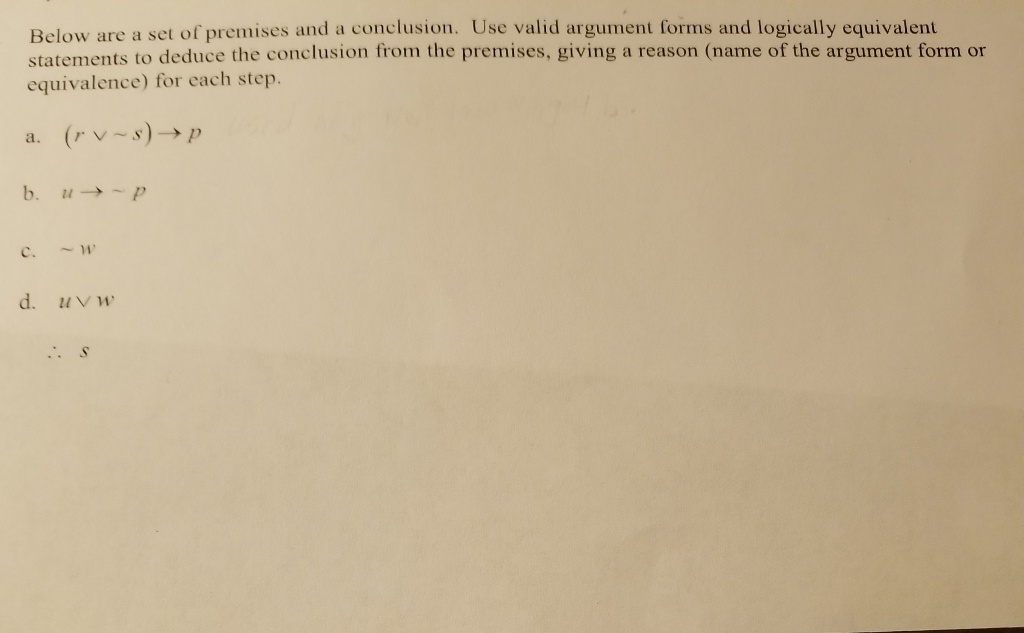 Solved Below are a set of premises and a conclusion. Use | Chegg.com