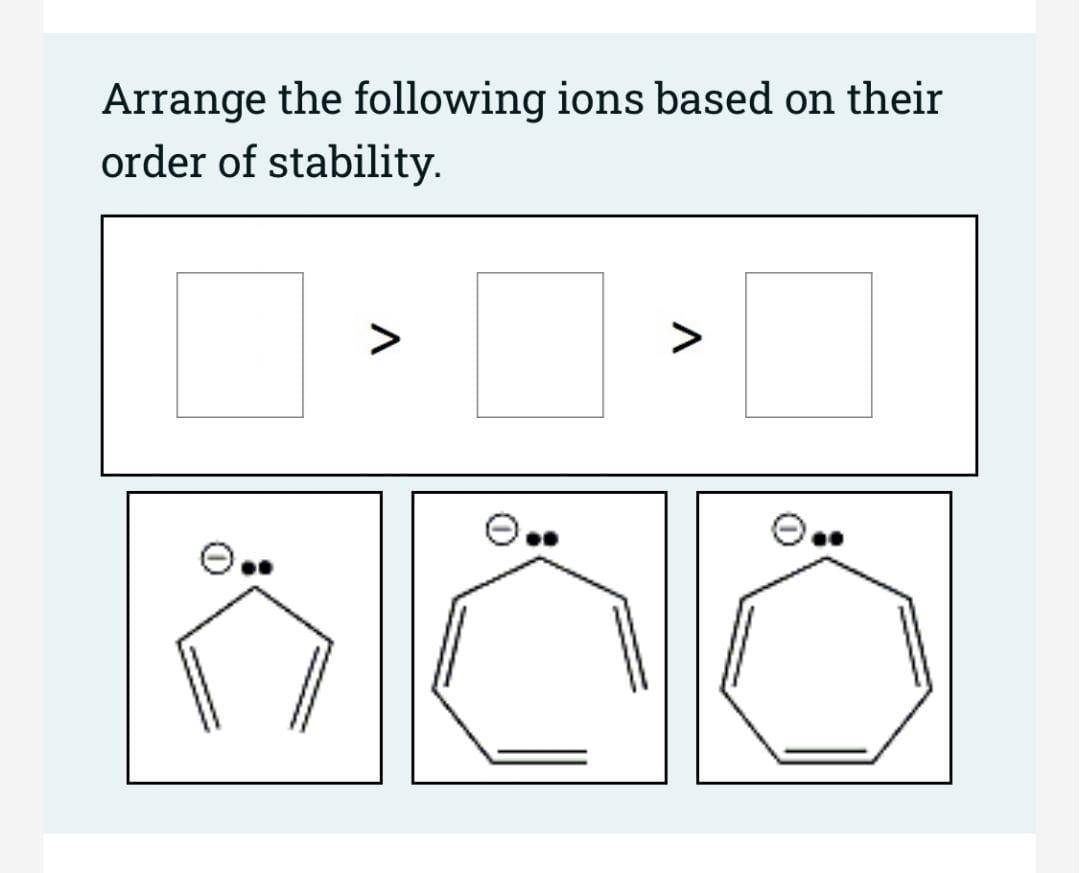 Solved Arrange the following ions based on their order of | Chegg.com