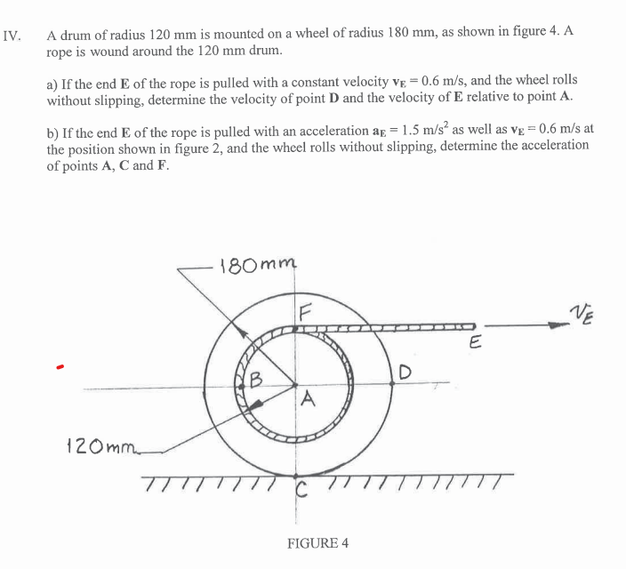Solved A drum of radius 120 mm is mounted on a wheel of | Chegg.com
