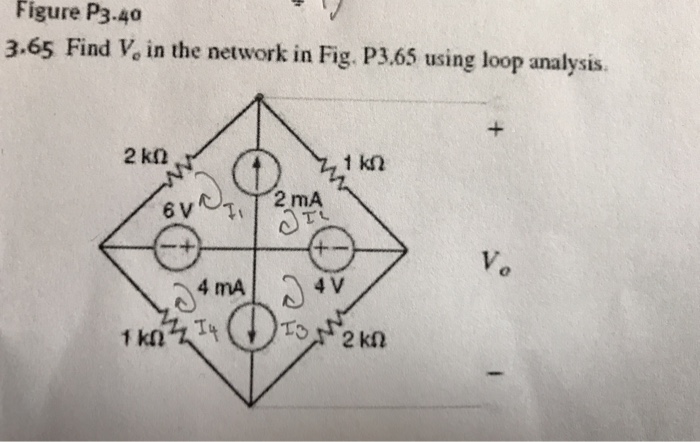 Solved Figure P3.40 3.65 Find V, in the network in Fig. | Chegg.com