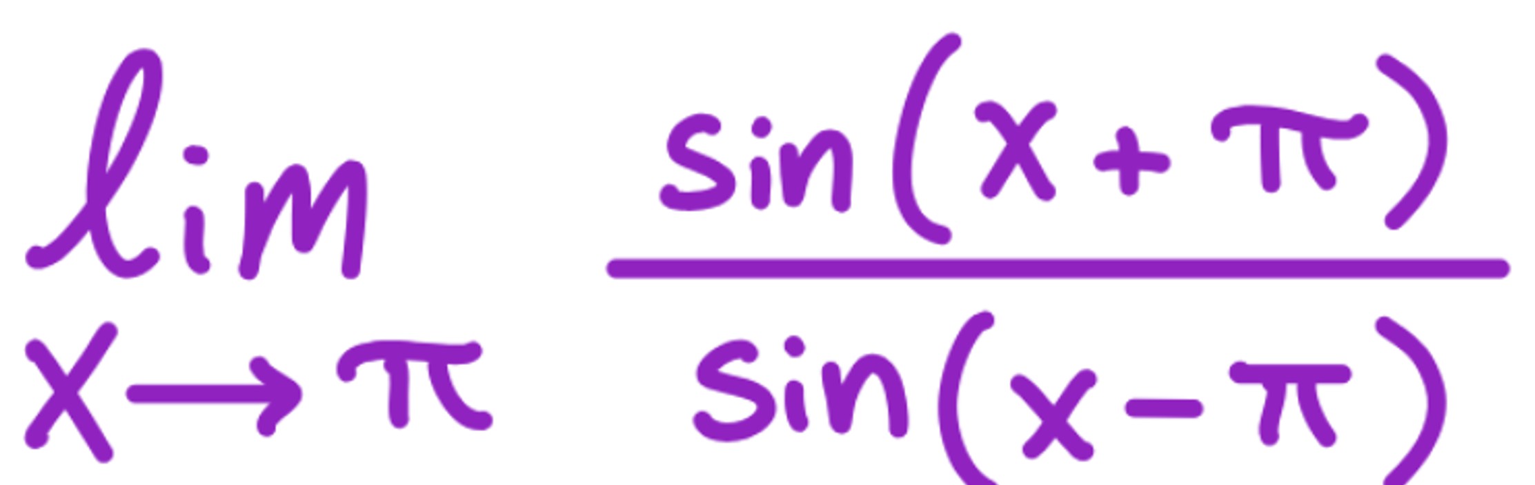 Solved limx→πsin(x+π)sin(x-π) | Chegg.com