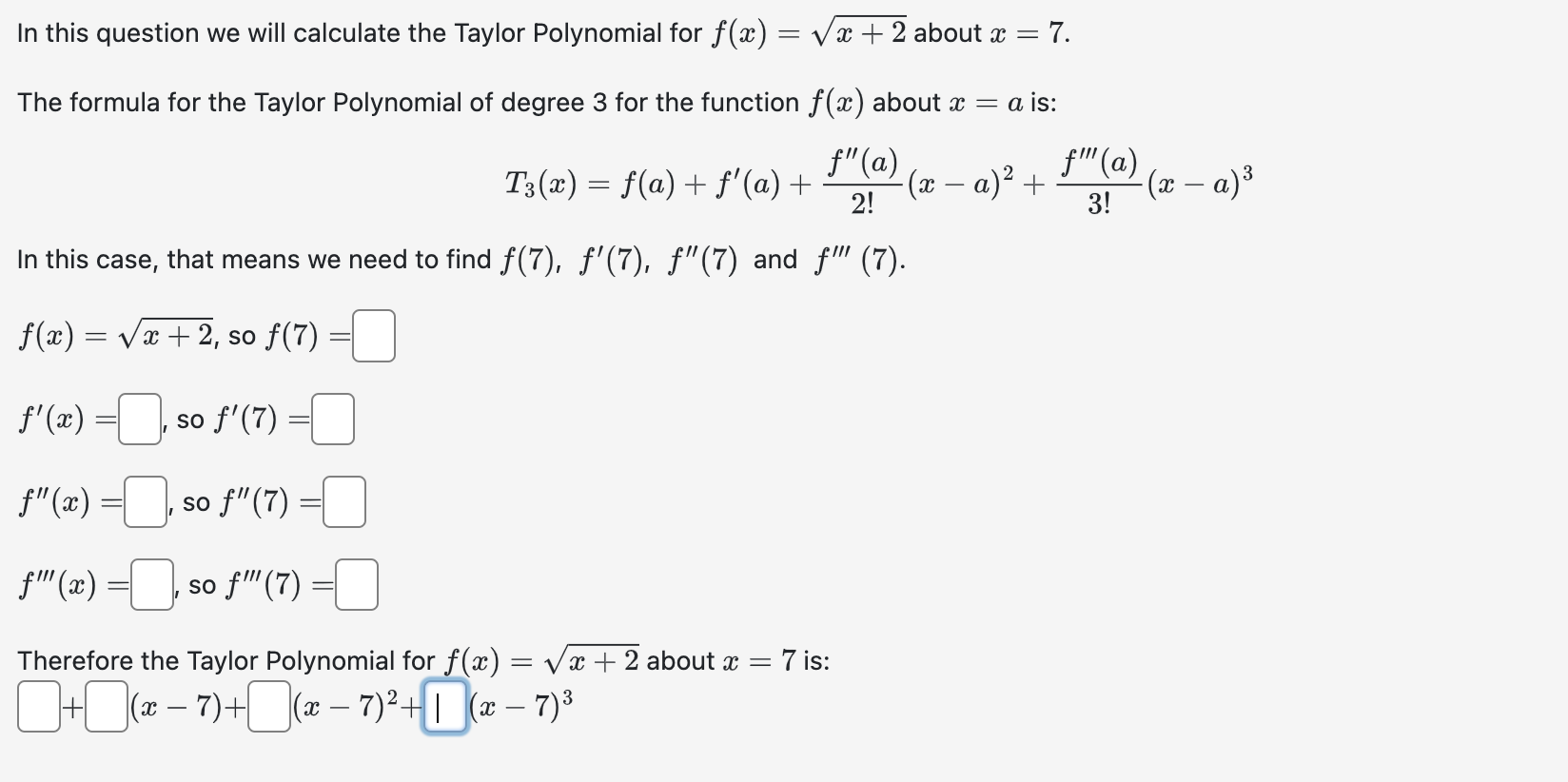 Solved In this question we will calculate the Taylor | Chegg.com