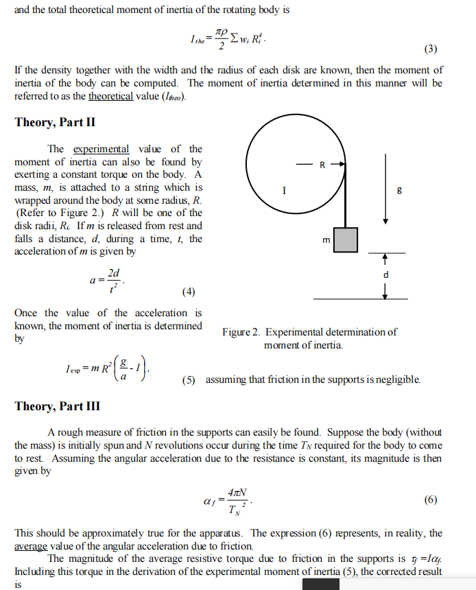 Solved EXPERIMENT 9 Moment of Inertia A rigid body composed | Chegg.com