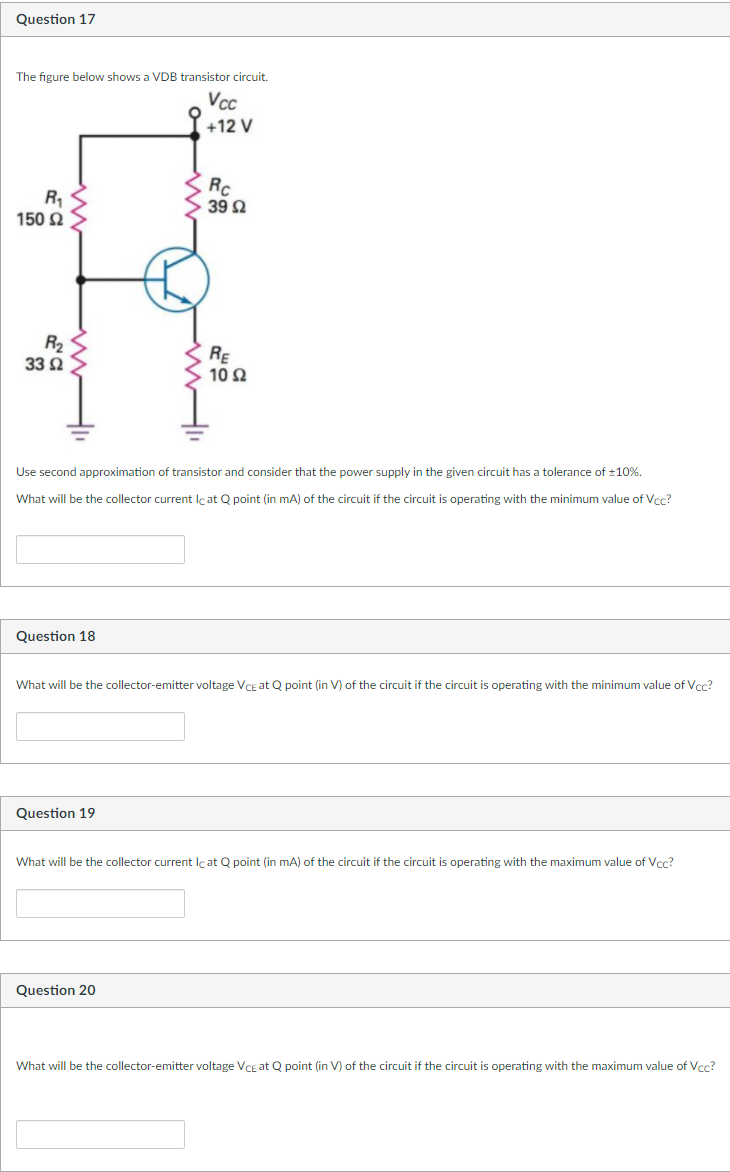 Solved Question 17 The figure below shows a VDB transistor | Chegg.com