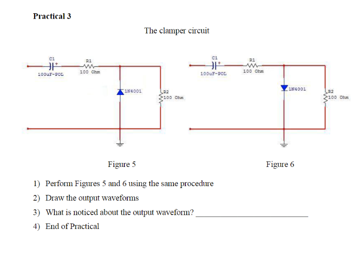 Solved Practical 1 The clipper circuit 1) Connect the Figure | Chegg.com