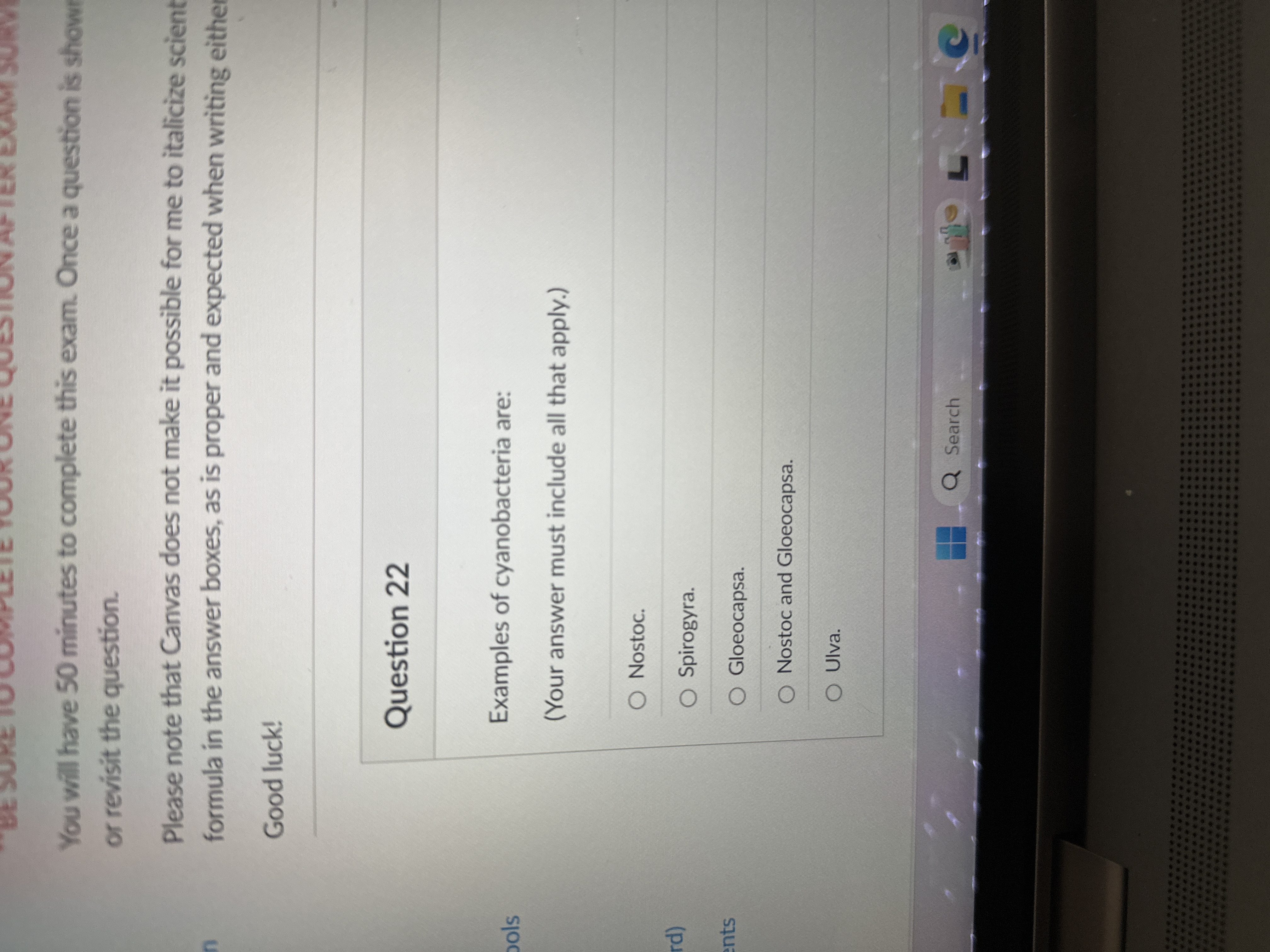 Solved Question 22Examples of cyanobacteria are:(Your answer | Chegg.com