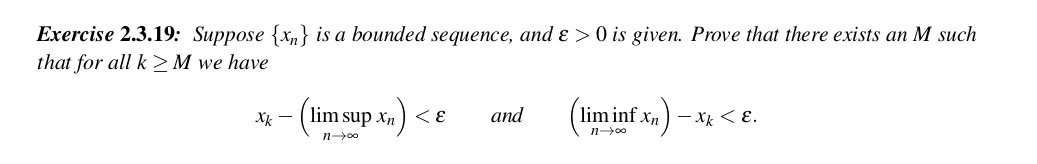 Solved Exercise 2.3.19: Suppose {xn} is a bounded sequence, | Chegg.com