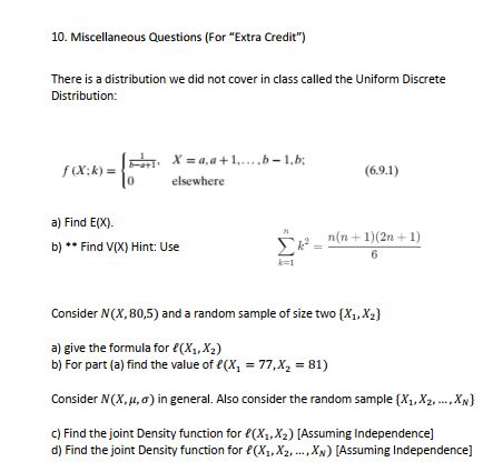 Solved Miscellaneous Questions (For "Extra Credit")There is | Chegg.com