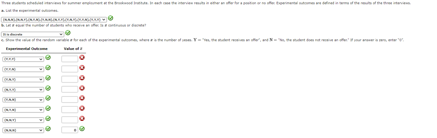 Solved 1. List the experimental outcomes. j . Let x equal | Chegg.com