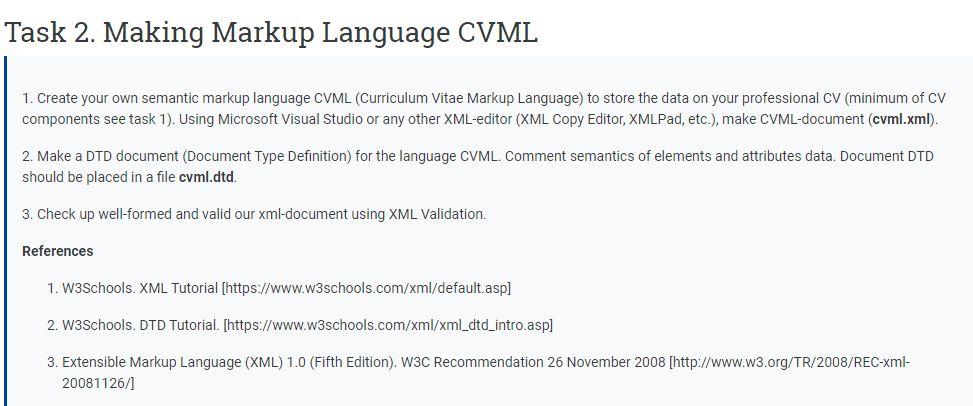 Create your own semantic markup language CVML | Chegg.com