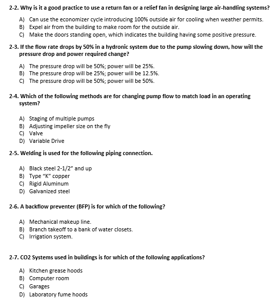Solved 2-2. Why is it a good practice to use a return fan or | Chegg.com