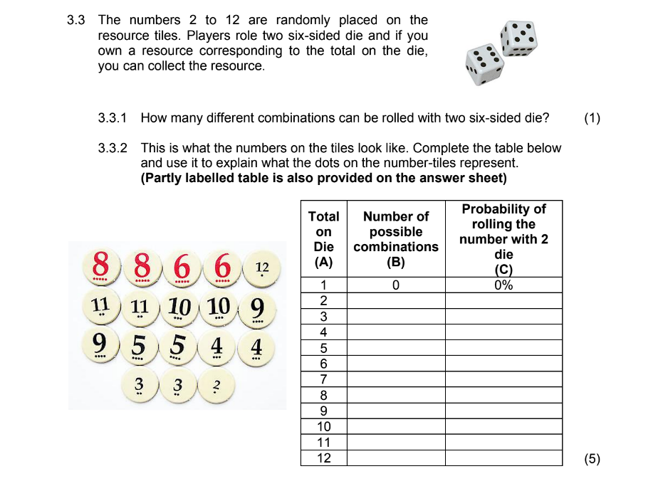 Solved 3.3 The numbers 2 to 12 are randomly placed on the | Chegg.com
