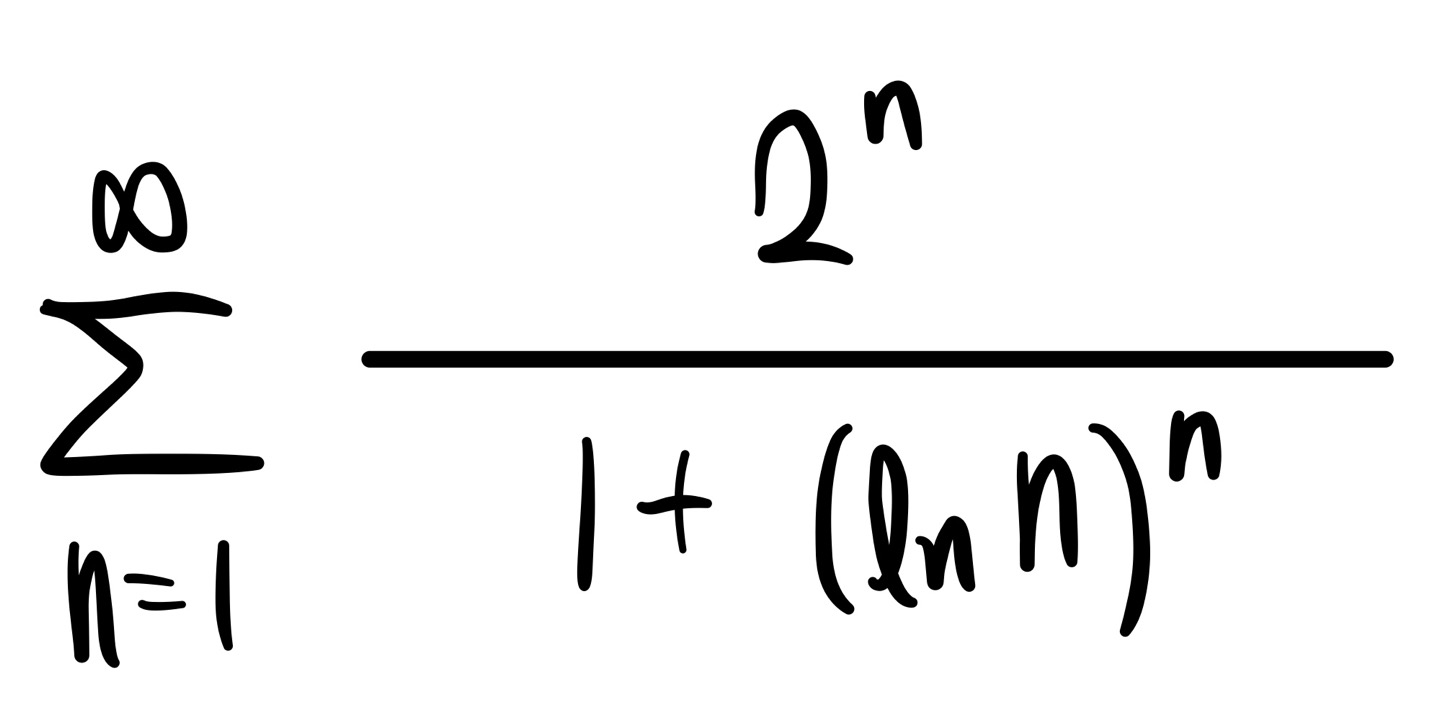 Solved ∑n=1∞1+(lnn)n2n | Chegg.com