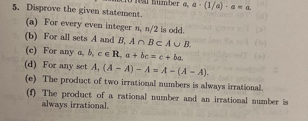 Solved 5. Disprove the given statement. (a) For every even | Chegg.com