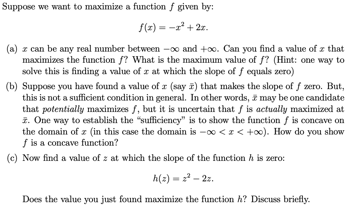Solved Suppose we want to maximize a function f given by: | Chegg.com