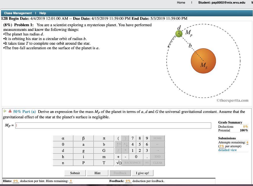 Solved Home Student: pap0002@mix.wvu.edu Class Management | Chegg.com