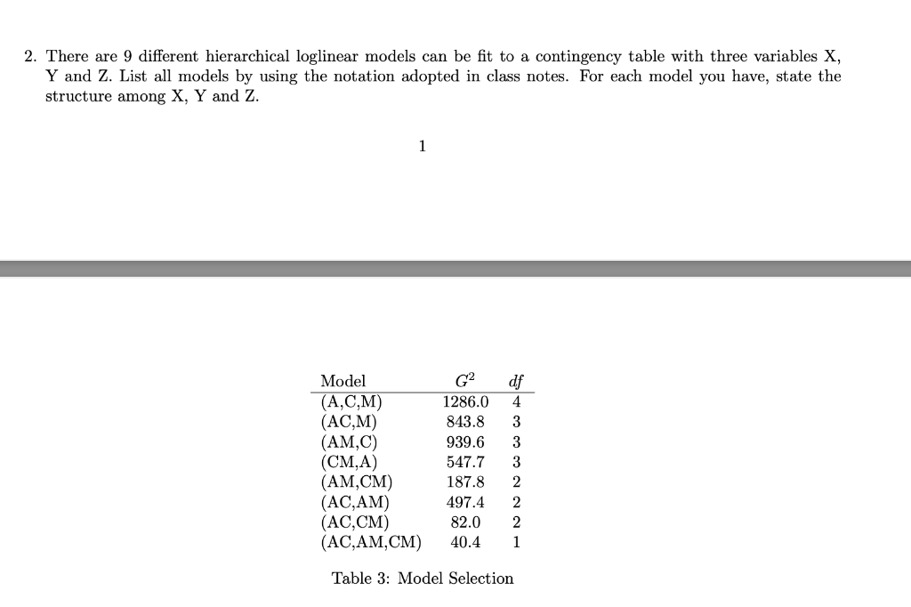 2 There Are 9 Different Hierarchical Loglinear 