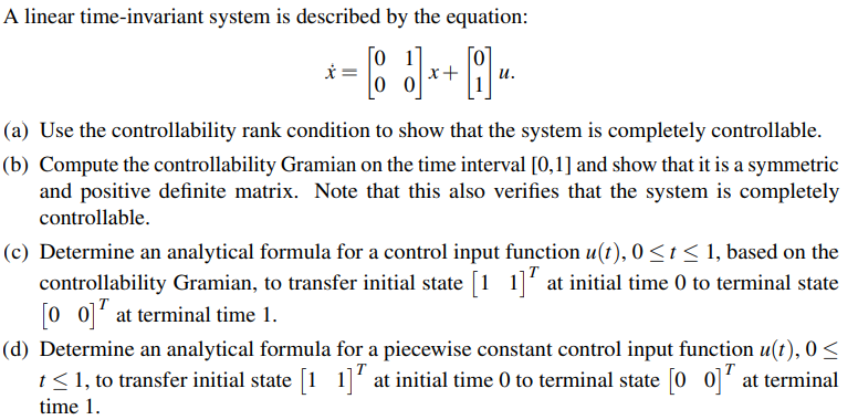 Solved A linear time-invariant system is ﻿described by ﻿the | Chegg.com