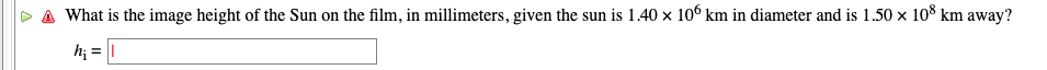 Solved (5\%) Problem 13: A camera with a 104.1−mm focal | Chegg.com