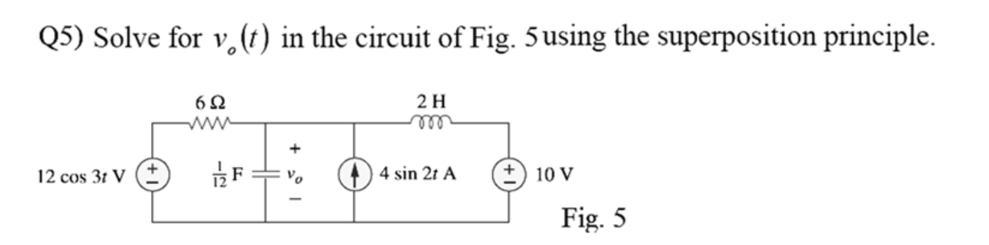 Solved Q5) Solve for vo(t) in the circuit of Fig. 5 using | Chegg.com