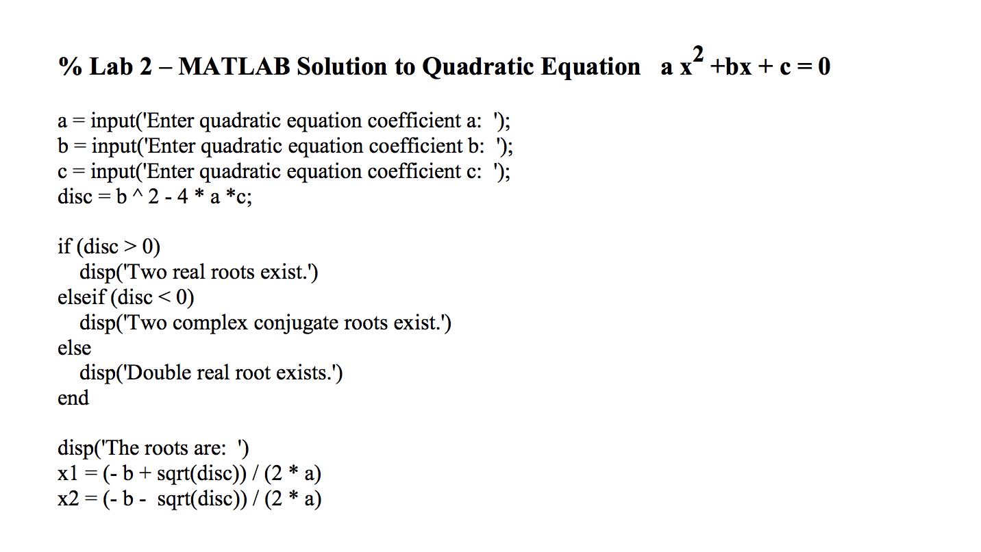 Solved Convert the MATLAB program on the reverse side to a | Chegg.com