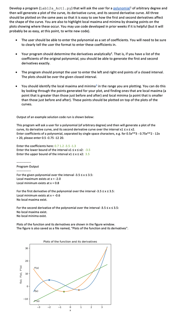 Solved Develop a program (Lab12a_Act1.py) that will ask the | Chegg.com