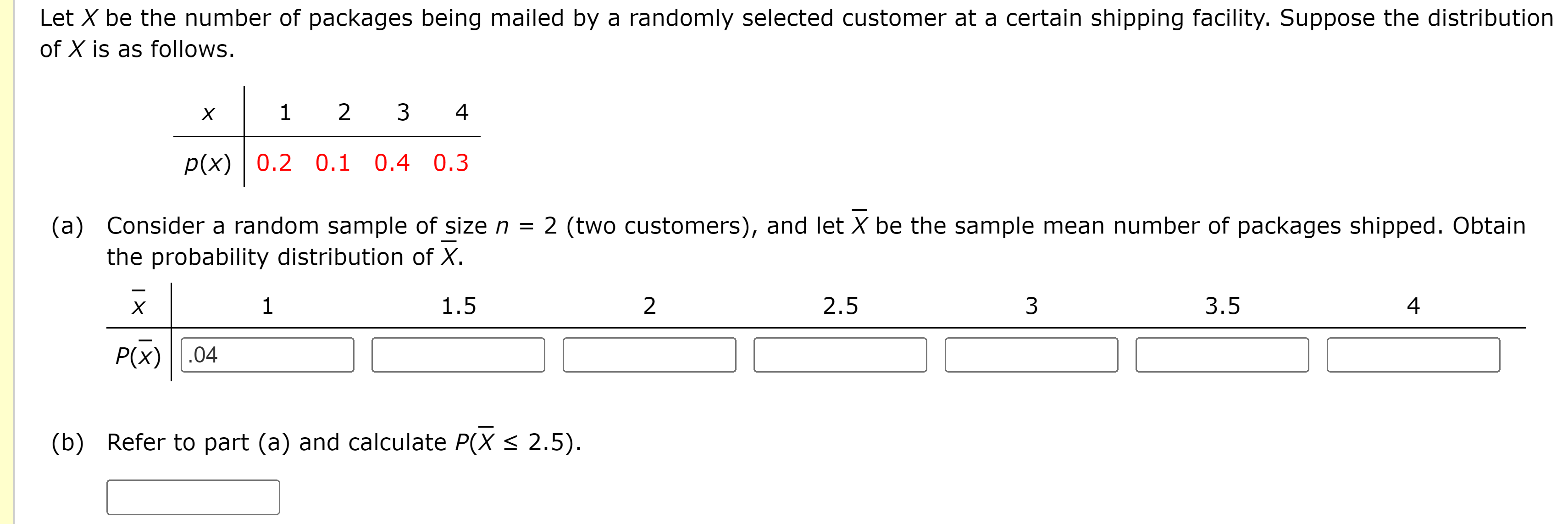 Solved (a) Consider a random sample of size n=2 (two | Chegg.com