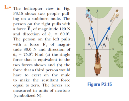 Solved 1.= ﻿The helicopter view in Fig.P3.15 ﻿shows two | Chegg.com