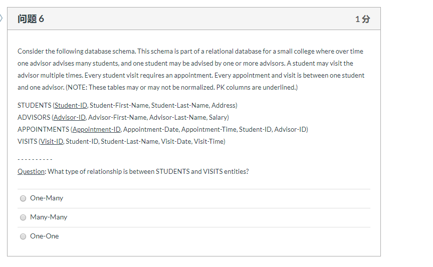Solved 1206 19 Consider the following database schema. This | Chegg.com