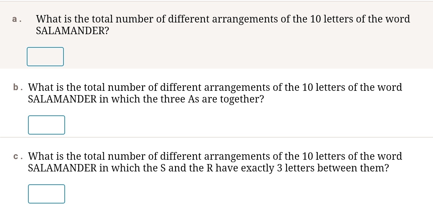 Solved What is the total number of different arrangements of | Chegg.com
