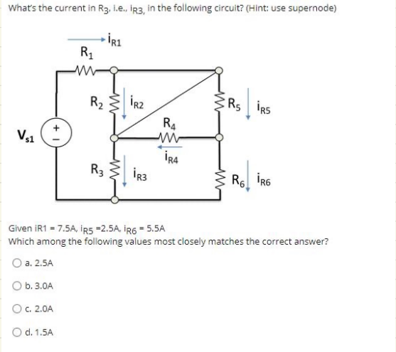 Solved What's the current in R3, i.e., İR3, in the following | Chegg.com