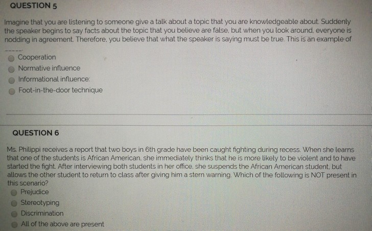 Solved QUESTION 5 Imagine that you are listening to someone | Chegg.com