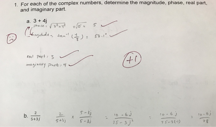 Solved 1. For each of the complex numbers, determine the | Chegg.com