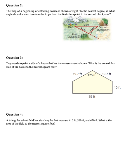 Solved The map of a beginning orienteering course is shown | Chegg.com