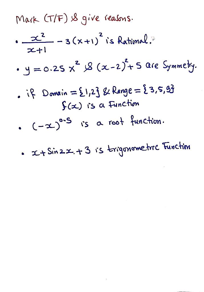 Solved Mark (T/F) \& give reasons. - x+1x2−3(x+1)2 is | Chegg.com