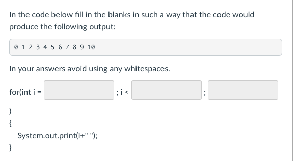 Solved In The Code Below Fill In The Blanks In Such A Way 