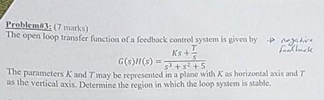 Solved Problemit3: (7 marks) The open loop transfer function | Chegg.com